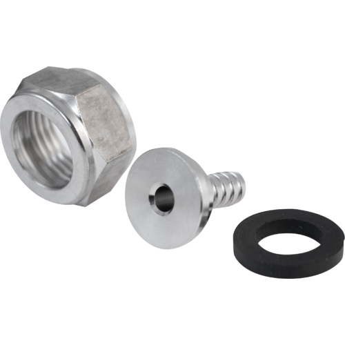 KOMOS® | Tailpiece, Hex Nut and Gasket Set | Stainless | 1/4 in. Barb