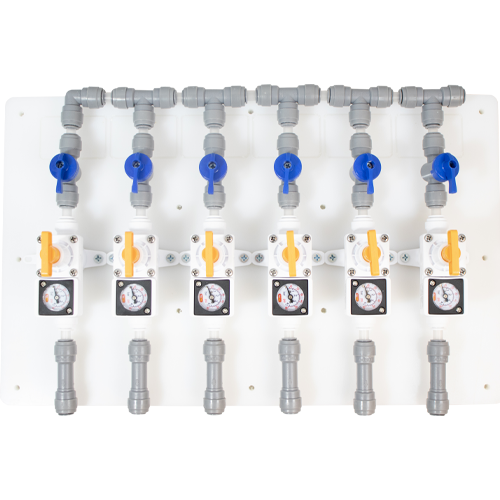 Duotight Draft Regulator Board | Gas Manifold | 6 Way