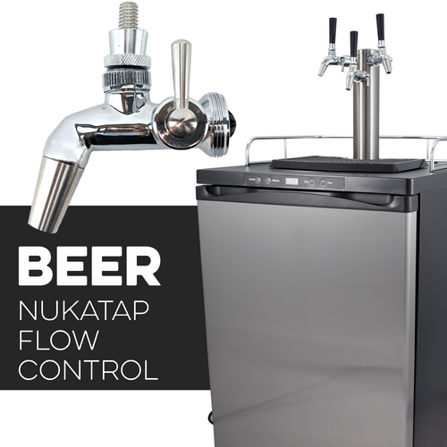Triple Tap Kegerator w/ Flow Control Stainless NukaTap® Faucets