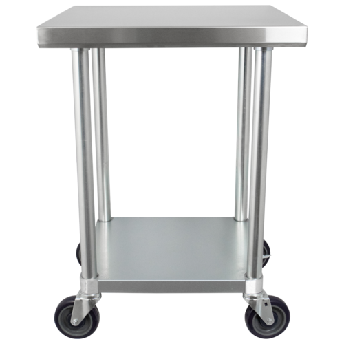 Stainless Steel Work Table | 24" x 24" | 400 lb Capacity | Rolling ...