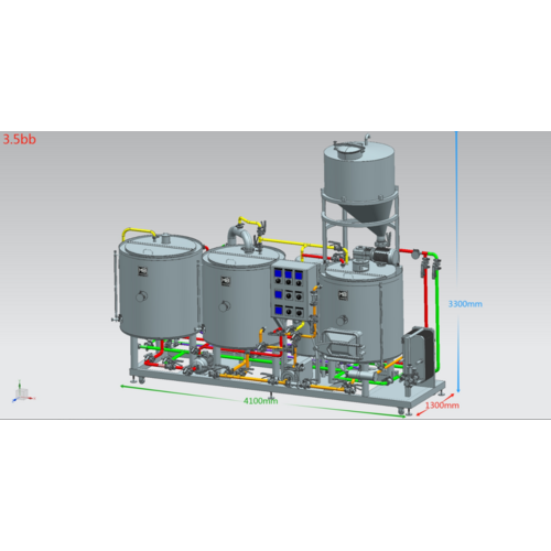 MB® 3 Vessel Oil Heated Brewhouse | 3.5 bbl | Mash Rake | Grist Case ...