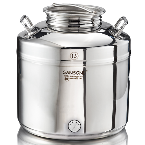 Sansone Fusti Tank | Stainless Steel Water Dispenser | 3.9 Gallon | 15L