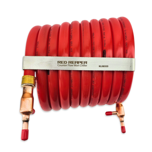 Red Reaper Counterflow Chiller | PEX / Copper Wort Chiller | 3/8" Barbs ...