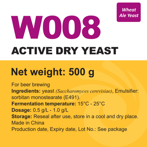 Angel Yeast | W008 Wheat Ale Yeast | 500 g